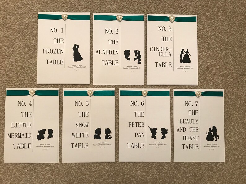 Disney Wedding Table Names/numbers for Wedding Breakfast and | Etsy
