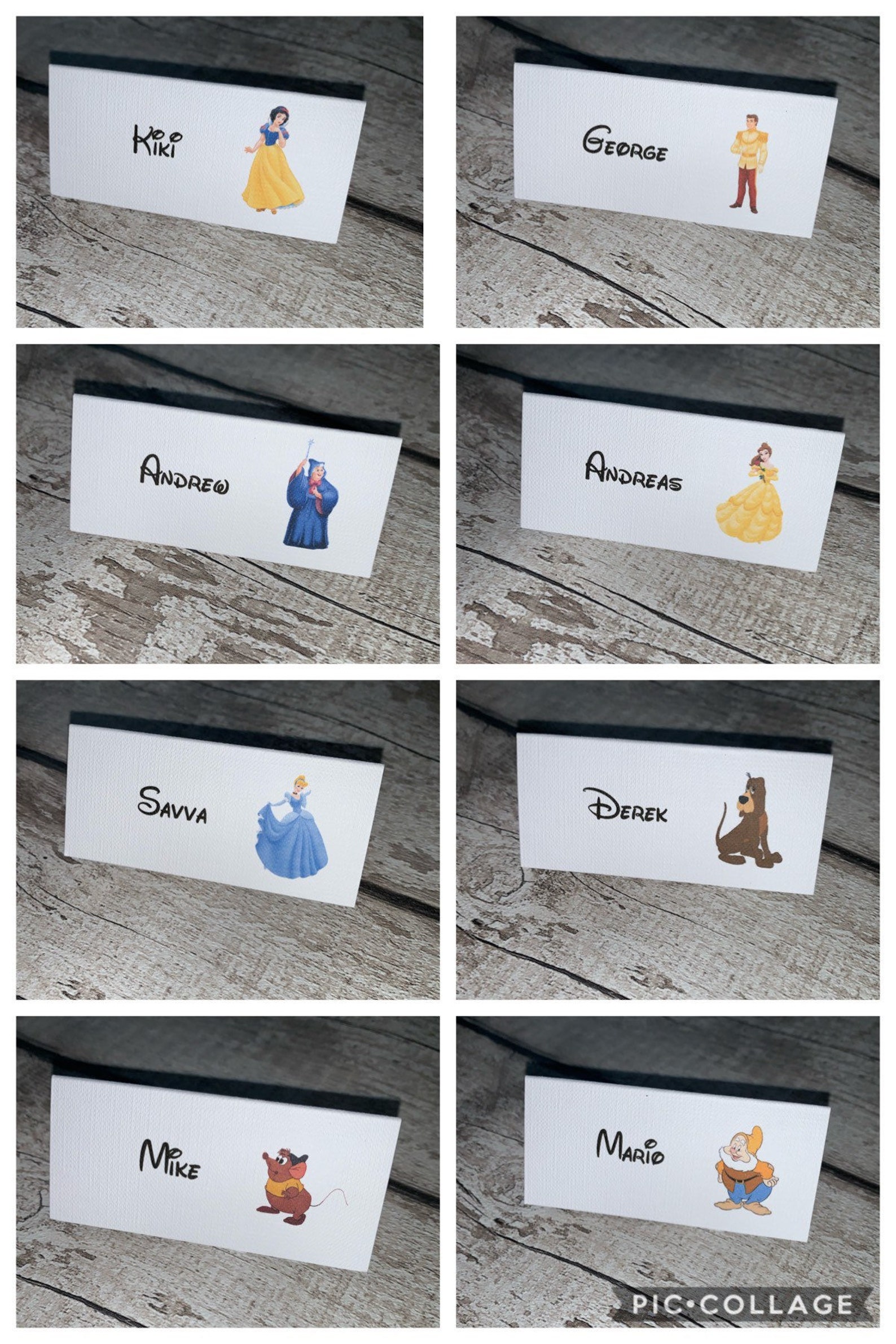 Coloured Disney Place Cards, Disney Wedding, Magical, Fairy Tale - Etsy UK