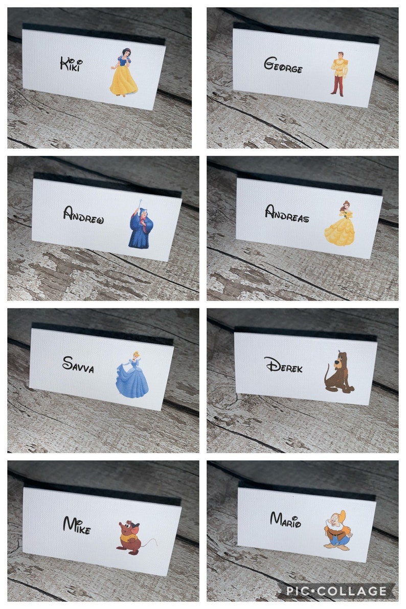 Coloured Disney Place Cards Disney Wedding Magical Fairy - Etsy UK