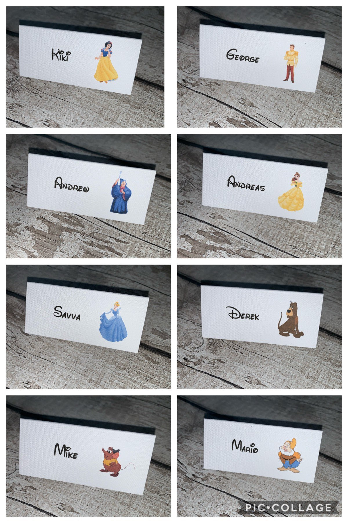 Coloured Disney Place Cards Disney Wedding Magical Fairy - Etsy UK