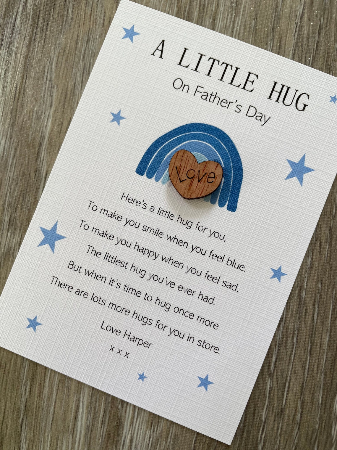 A tiny little fathers day pocket hug poem card isolation | Etsy