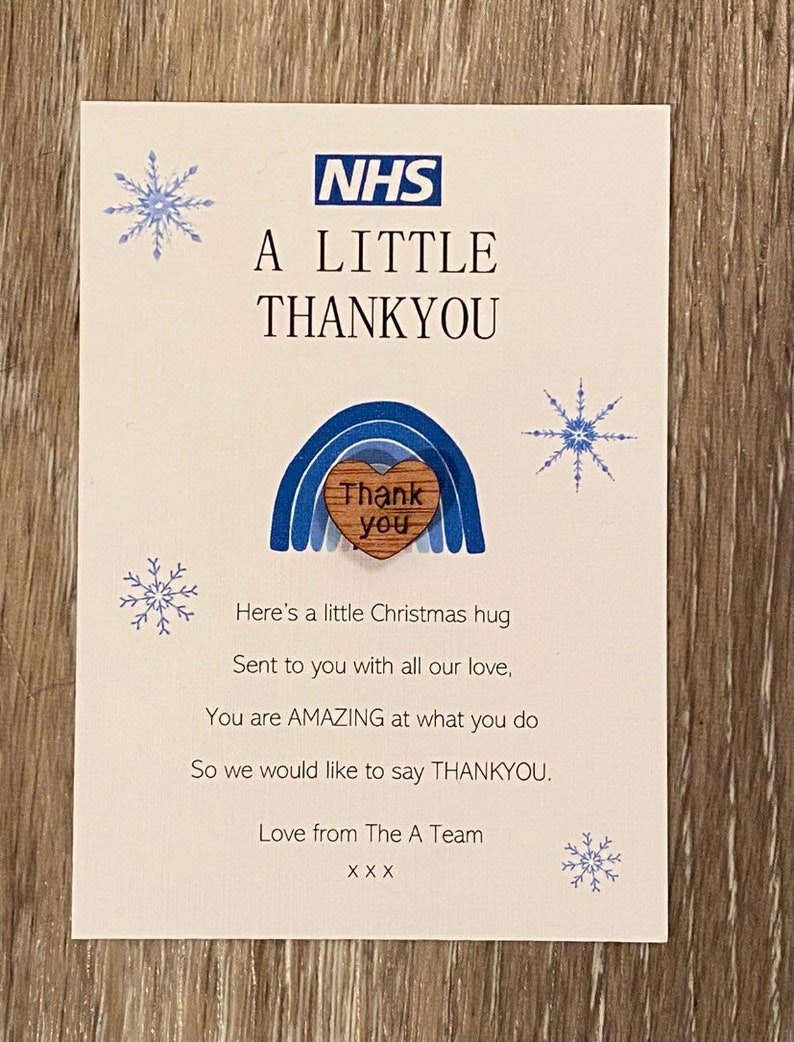 A Tiny Little NHS Pocket Hug With Personalised Poem Card, Thank You ...