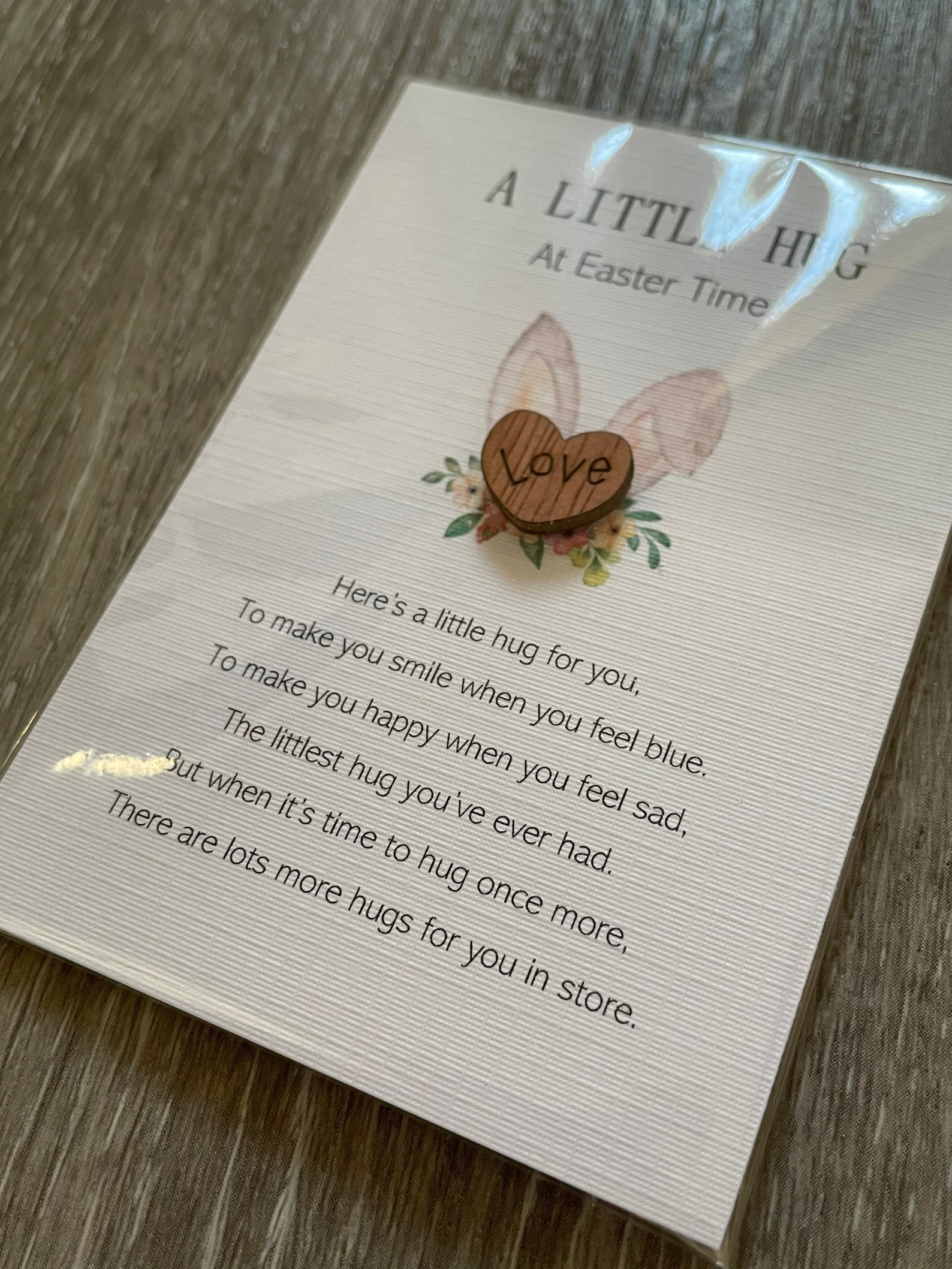 PERSONALISED Tiny Easter Hug Card, Pocket Hug Poem Card, Isolation Gift ...