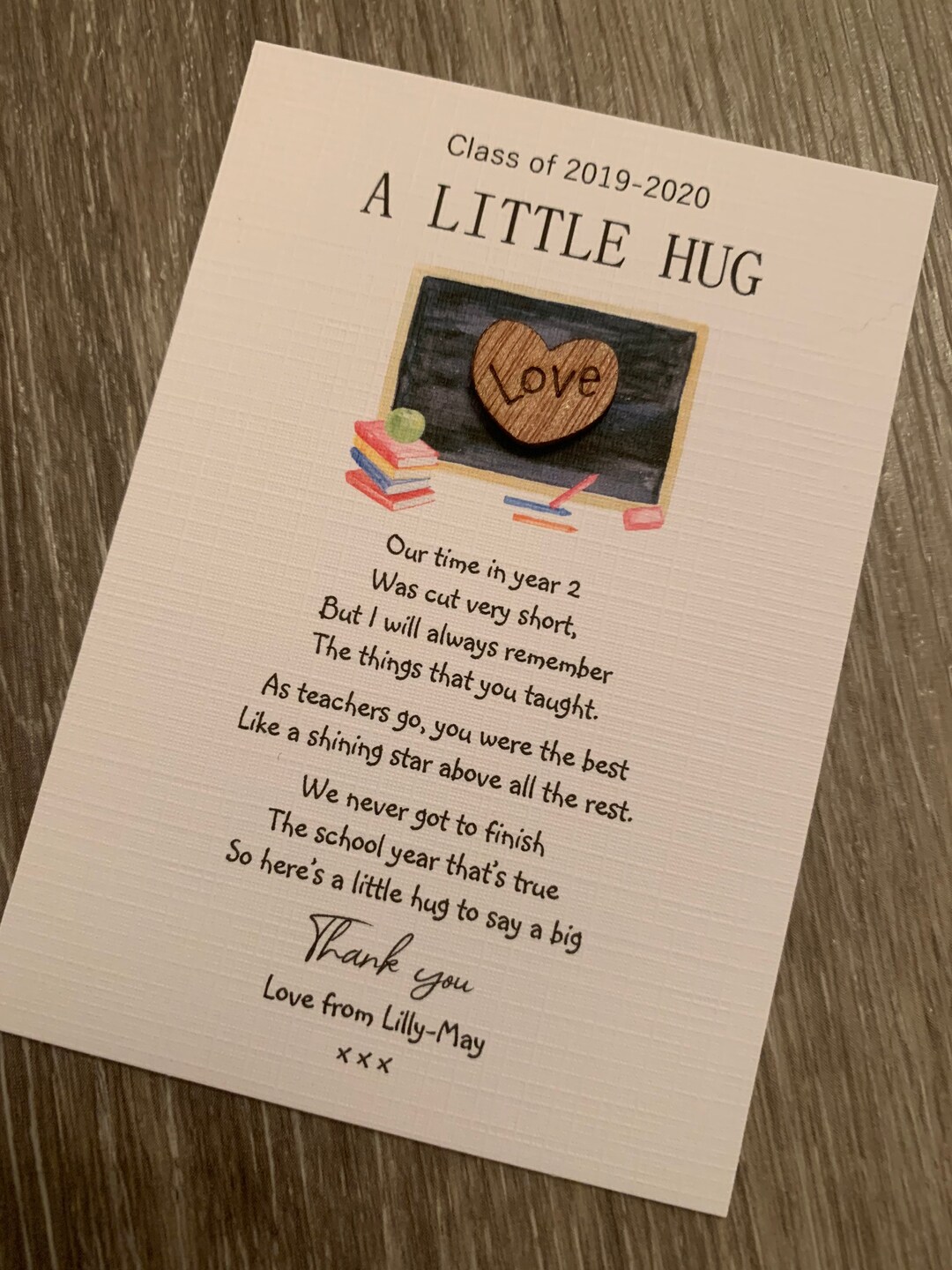 Teacher Pocket Hug, Thank You Teacher Print, End of Term, School ...