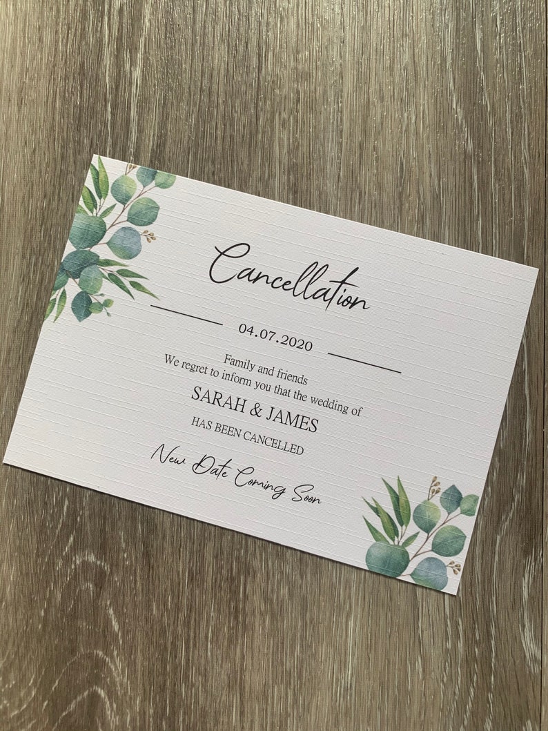Wedding Day Cancelled Card Invite Postponed Wedding Change - Etsy