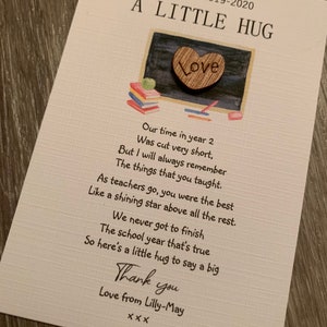 Teacher Pocket Hug, Thank You Teacher Print, End of Term, School ...