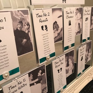 Disney wedding table names/numbers for wedding breakfast | Etsy
