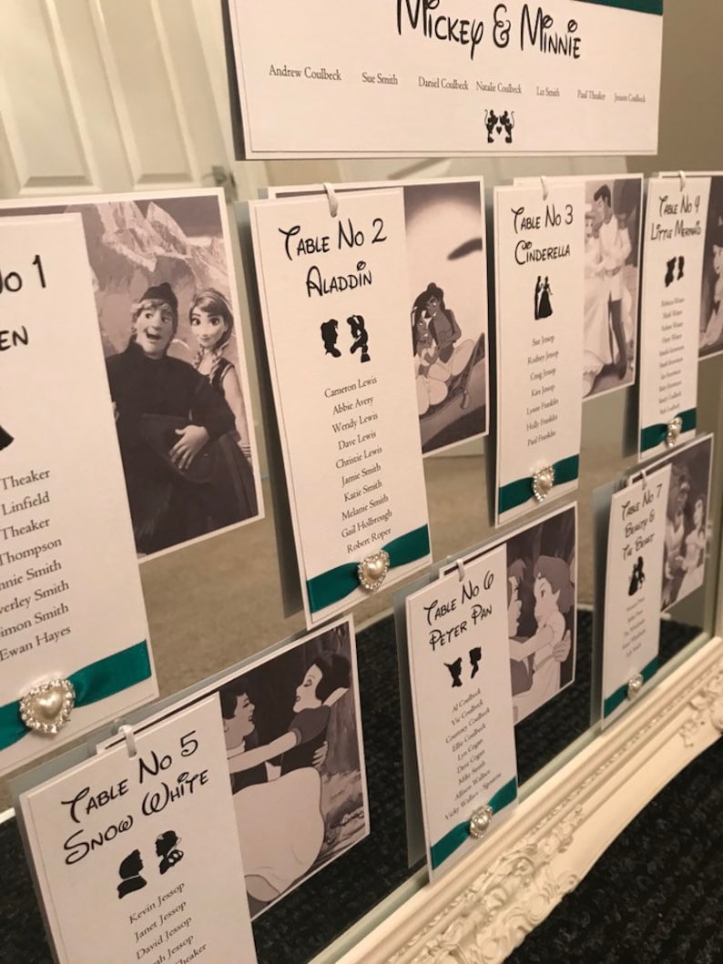 Disney Wedding Table Names/numbers for Wedding Breakfast and - Etsy UK