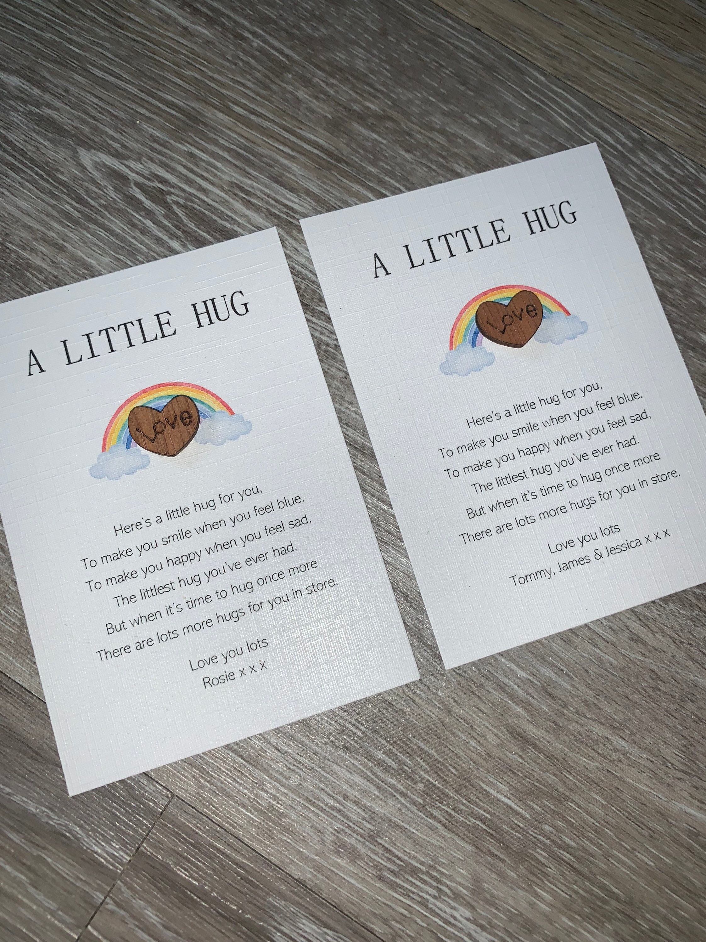 PERSONALISED, A TINY Little Pocket Hug With Poem Card, Isolation Gift ...