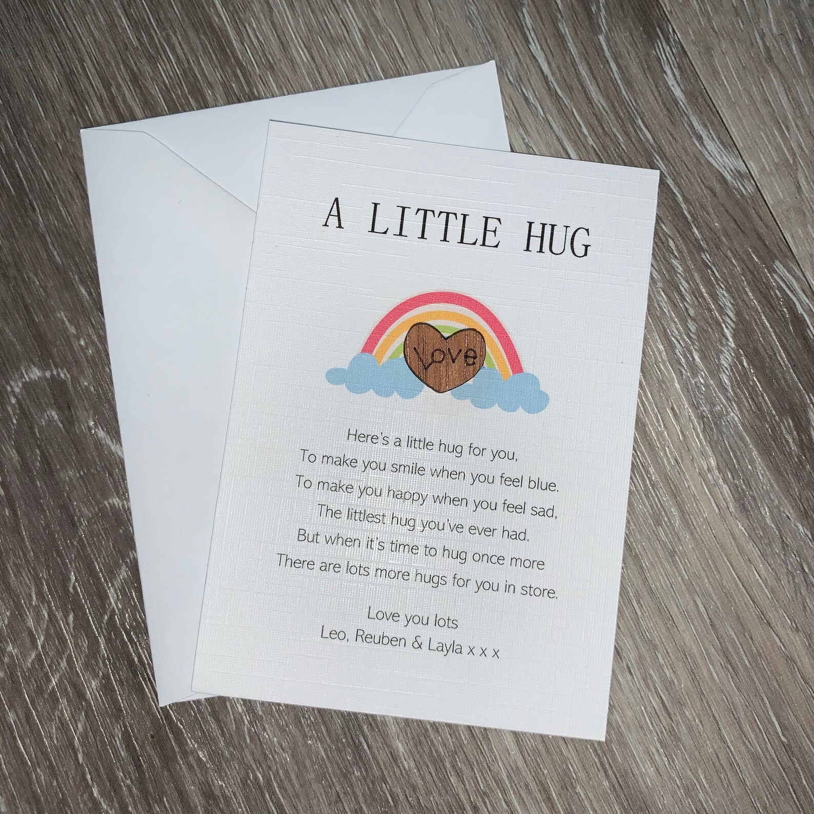 PERSONALISED A TINY little pocket hug with poem card | Etsy