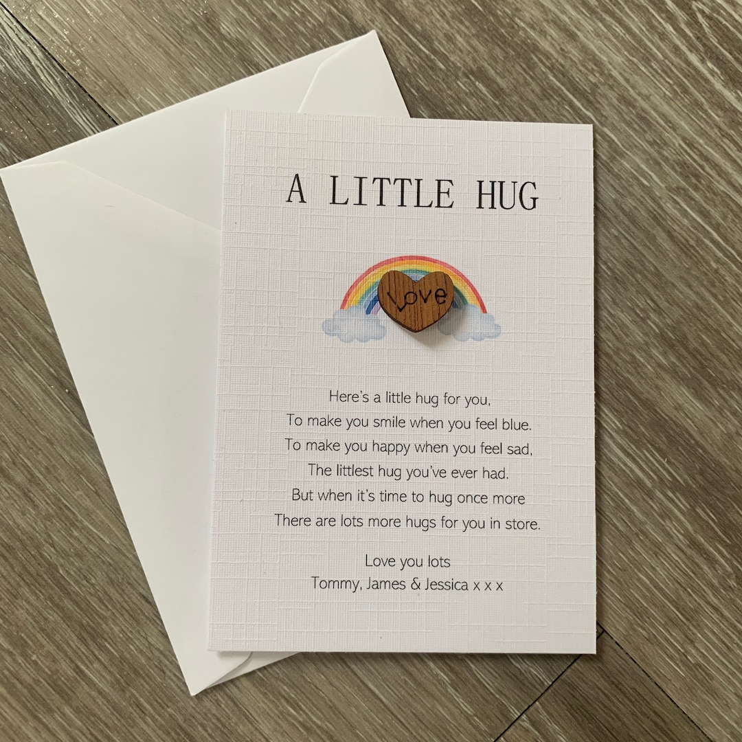 A Tiny Little Pocket Hug Poem Card, Isolation Gift, Miss You, Hug Token ...