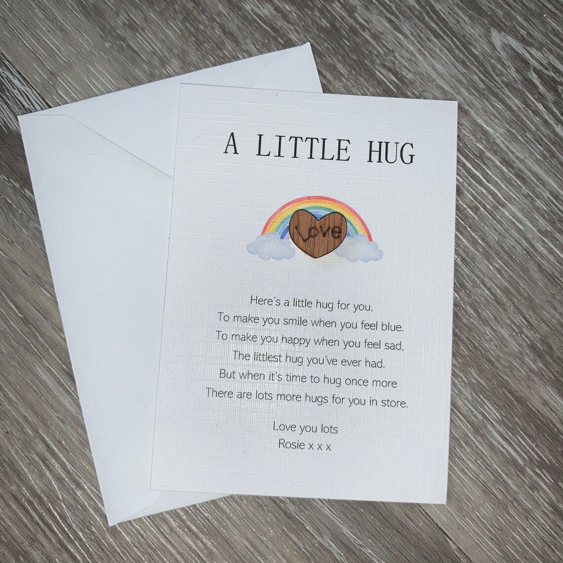 A tiny little pocket hug poem card isolation gift miss you | Etsy