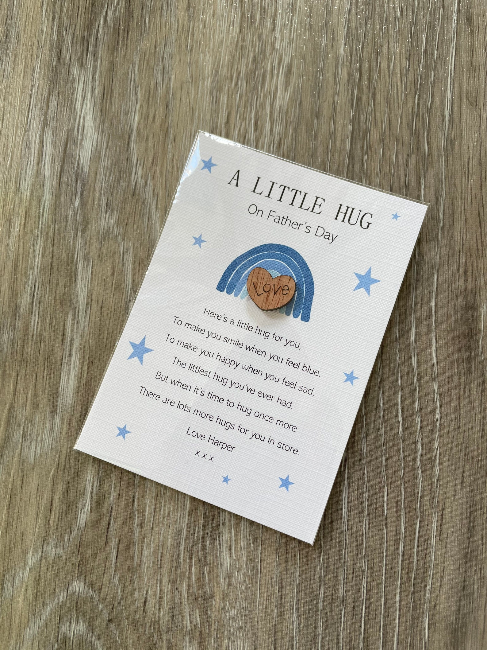 A tiny little fathers day pocket hug poem card isolation | Etsy