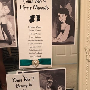 Disney Wedding Table Names/numbers for Wedding Breakfast and Seating ...
