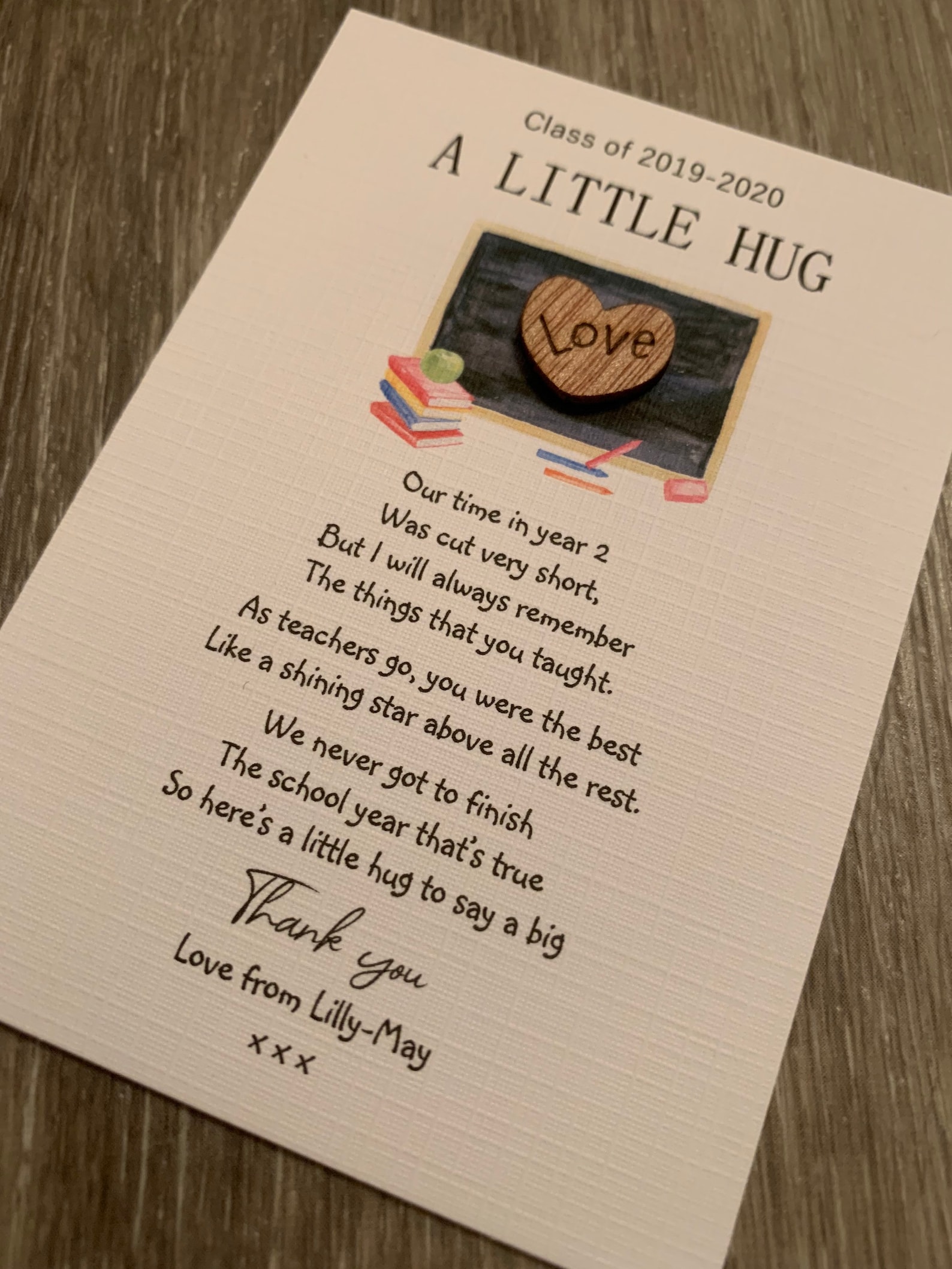 Teacher Pocket Hug Thank You Teacher Print End of Term | Etsy