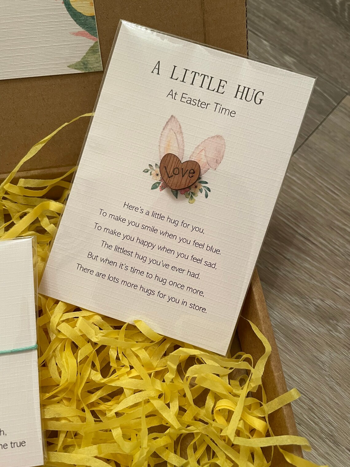 PERSONALISED Tiny Easter Hug Card, Pocket Hug Poem Card, Isolation Gift ...