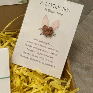 PERSONALISED Tiny Easter Hug Card, Pocket Hug Poem Card, Isolation Gift ...