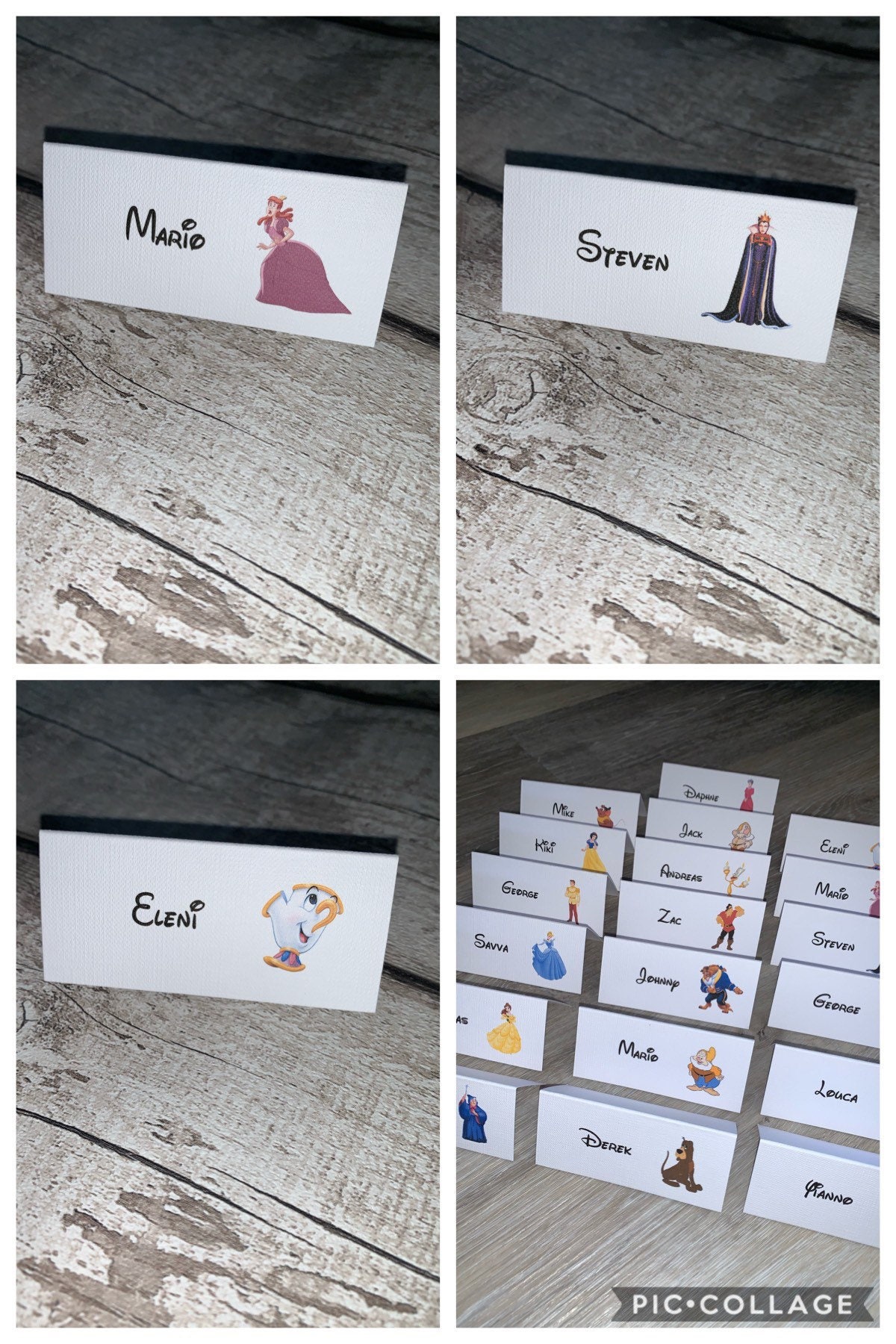 Coloured Disney Place Cards Disney Wedding Magical Fairy - Etsy UK