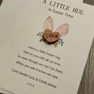 A Tiny Little Easter Pocket Hug With Personalised Poem Card, Isolation ...