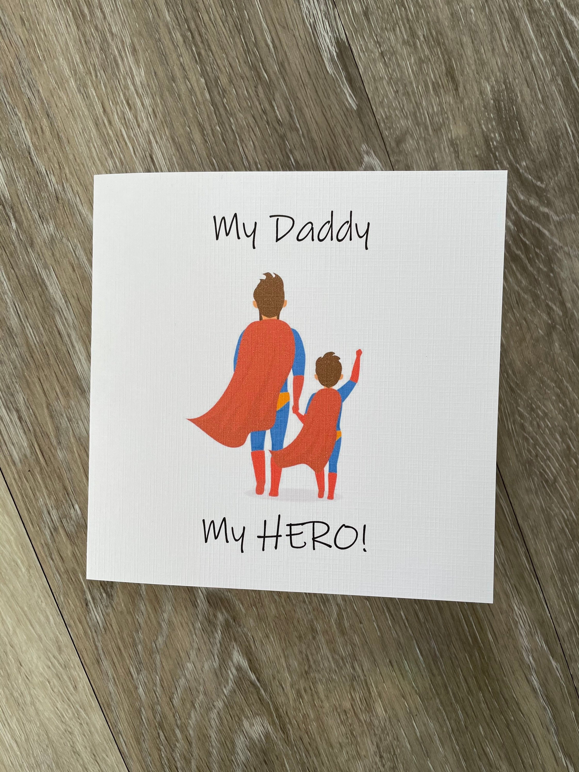 Superhero Fathers Day Card Dad Daddy Grandad Grandpa | Etsy