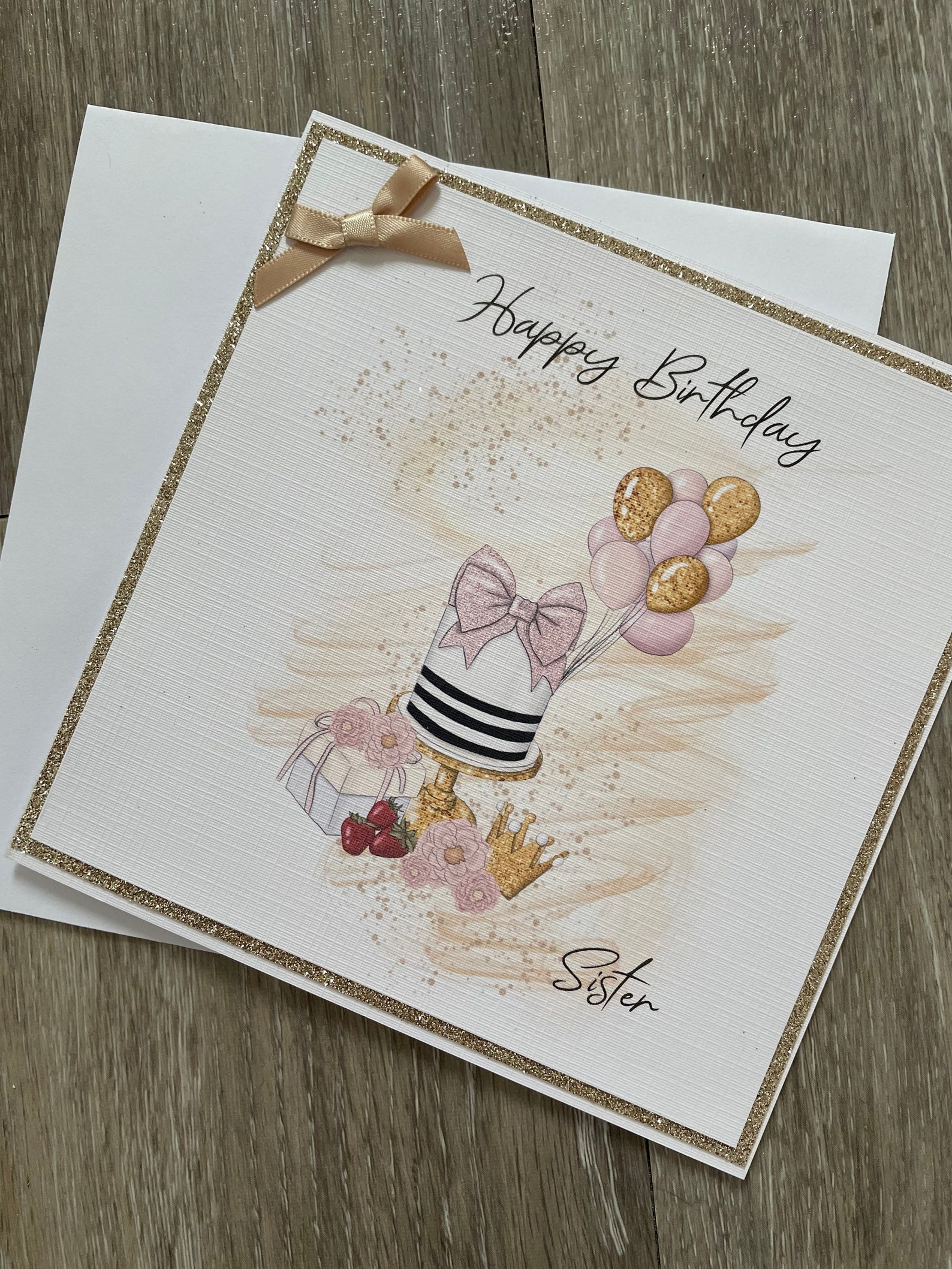 Girly birthday card happy birthday party personalised card | Etsy