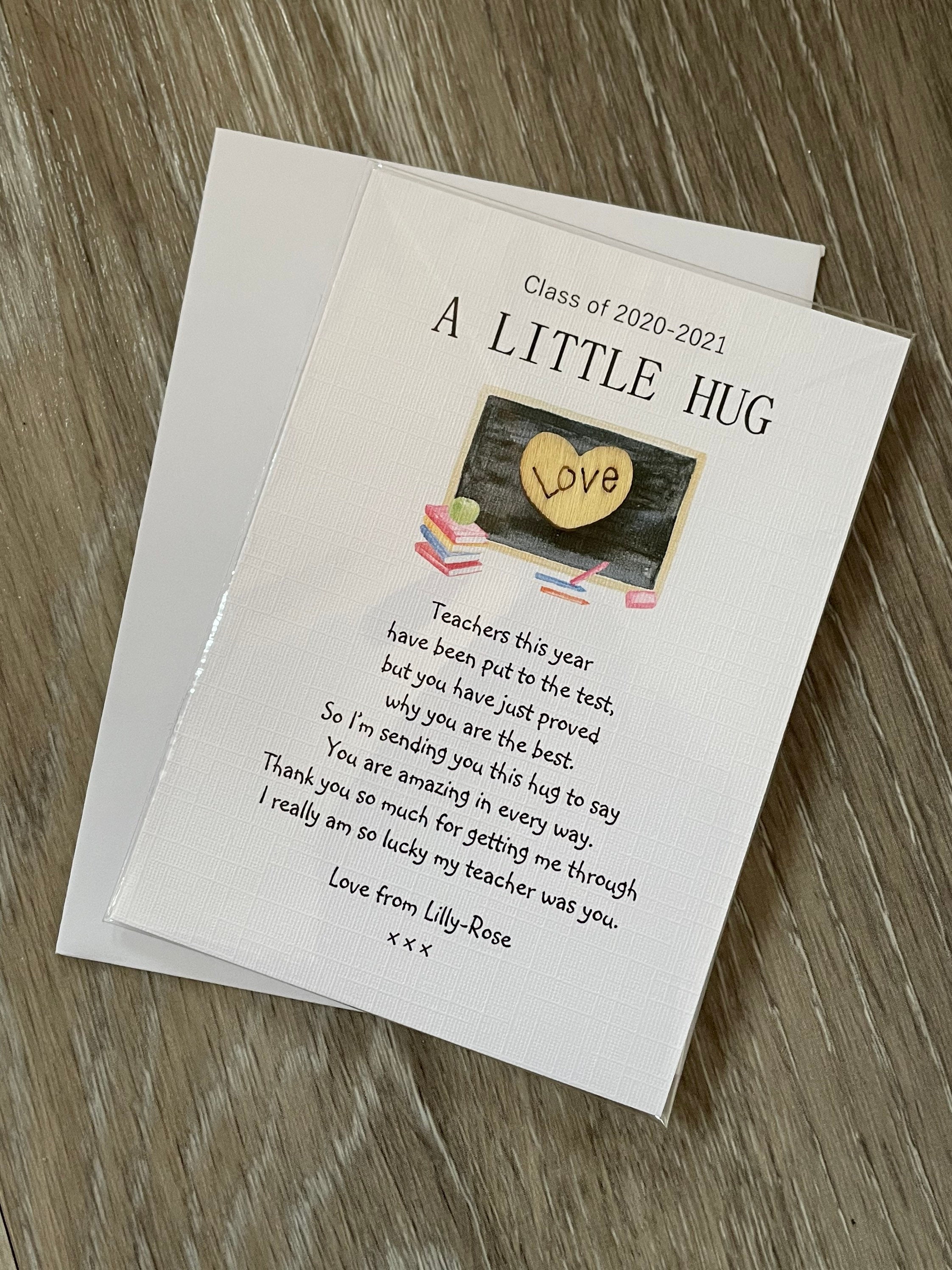 A tiny little teacher pocket hug poem thank you school | Etsy