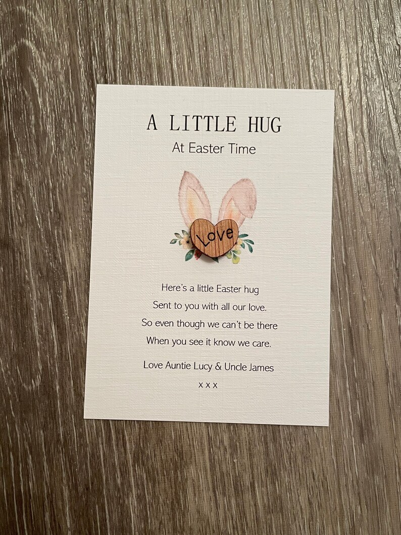 A Tiny Little Easter Pocket Hug With Personalised Poem Card - Etsy