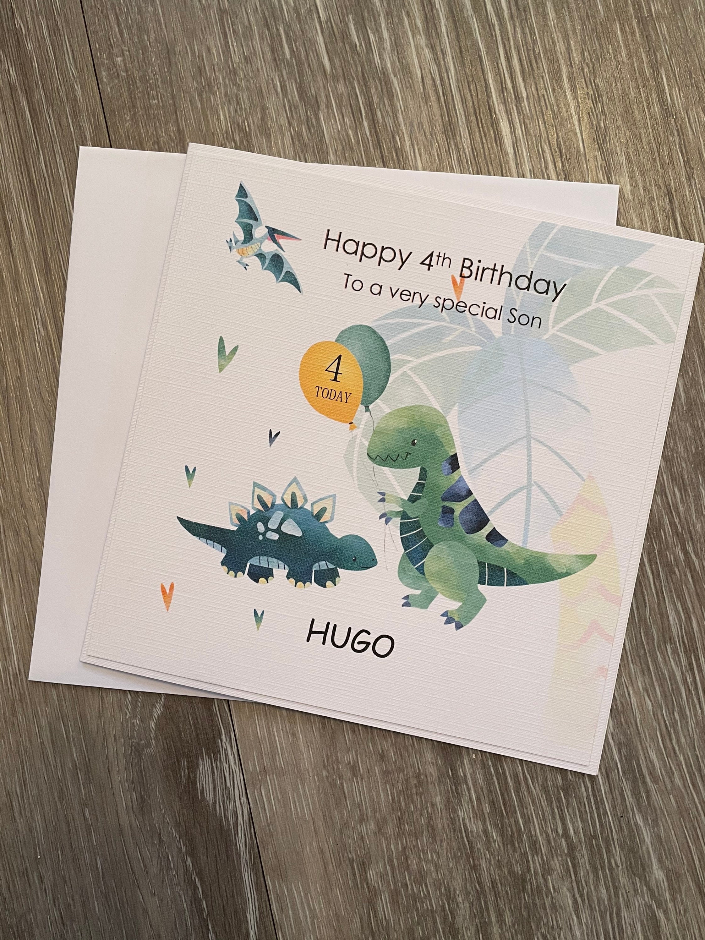 Dinosaur birthday card happy birthday party personalised | Etsy