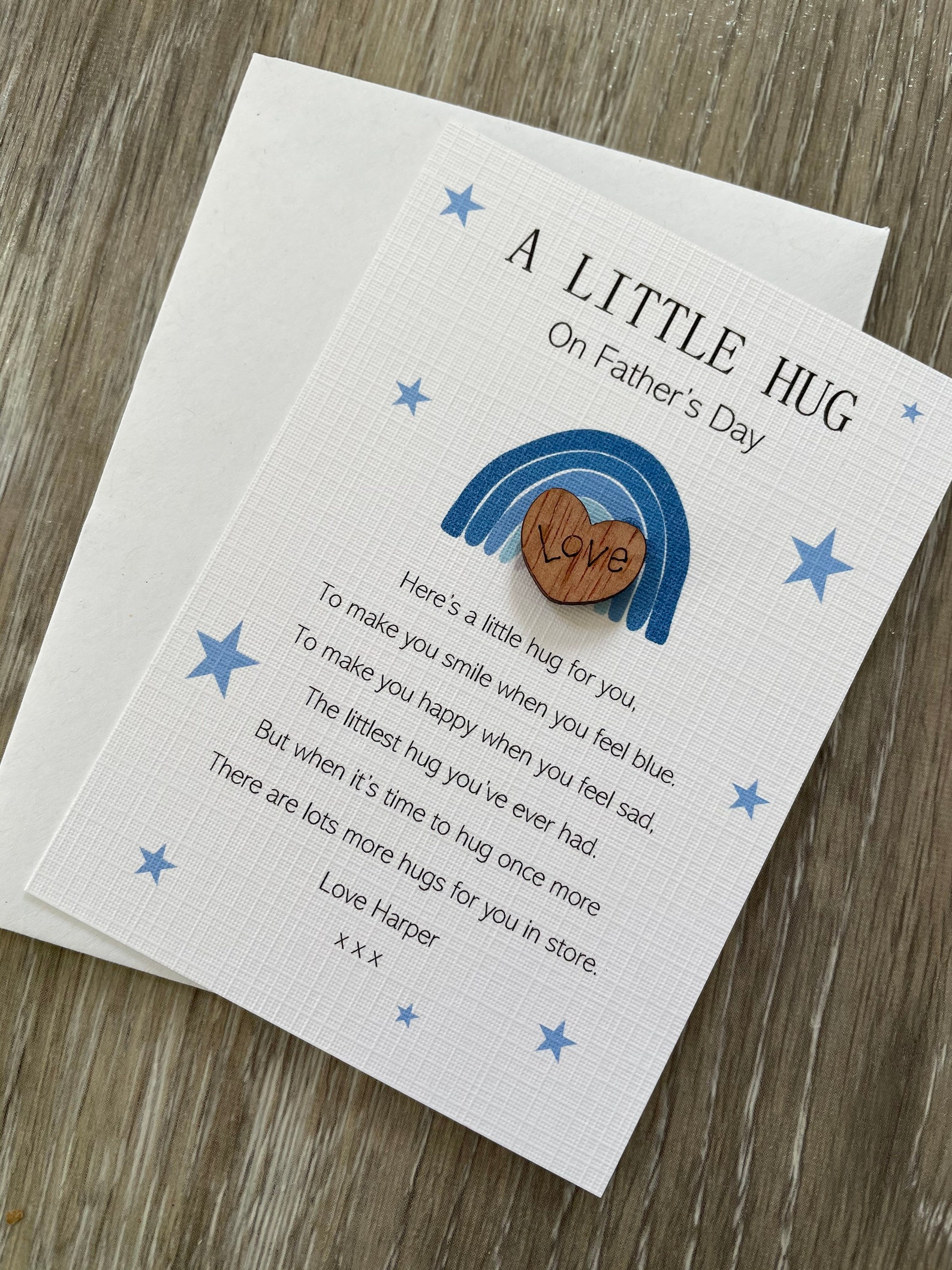 A Tiny Little Fathers Day Pocket Hug Poem Card Isolation - Etsy