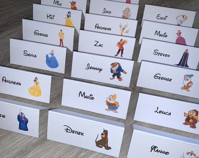 Coloured Disney Place Cards Disney Wedding Magical Fairy - Etsy