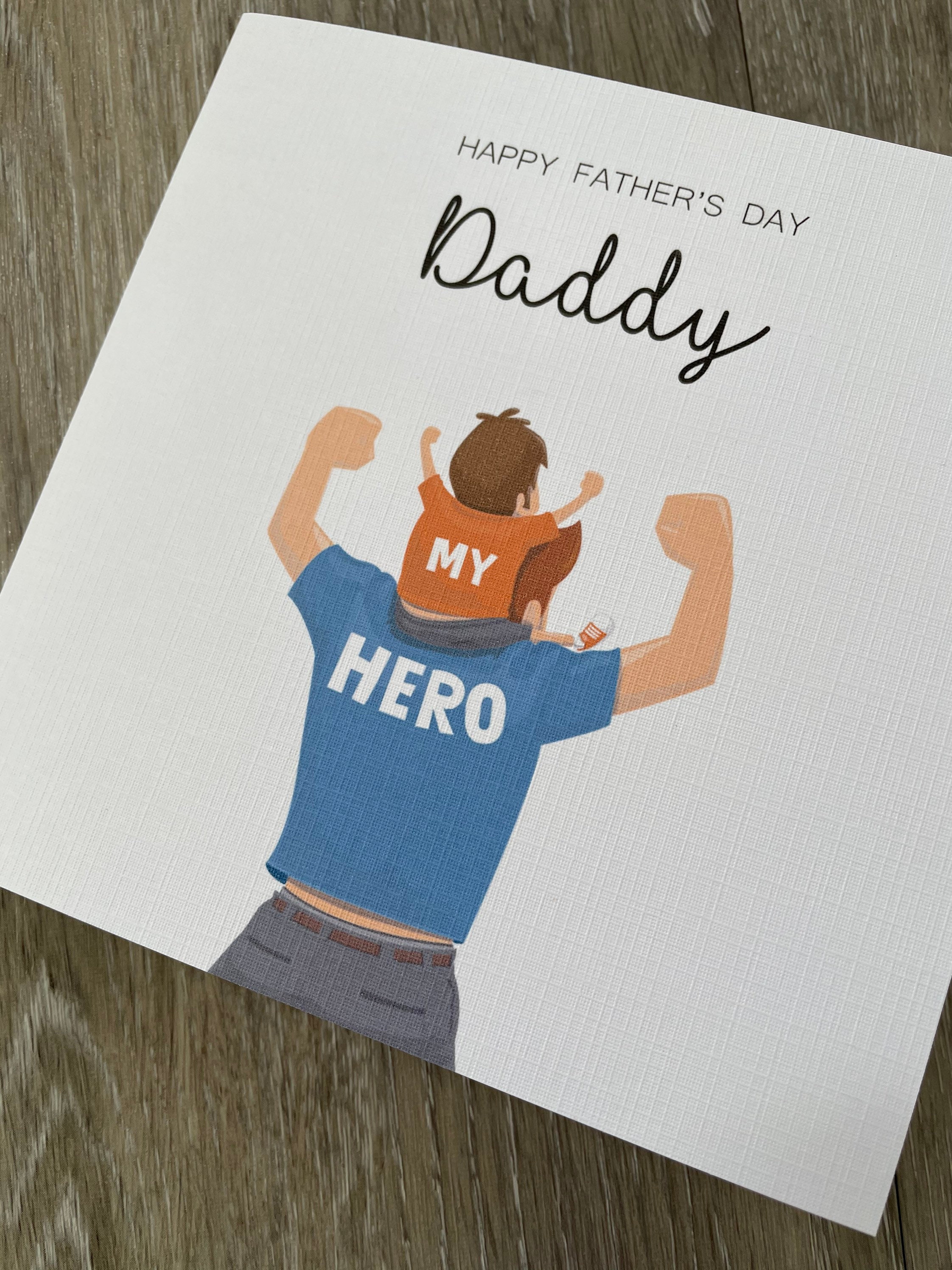 Superhero Fathers Day Card Dad Daddy Grandad Grandpa - Etsy