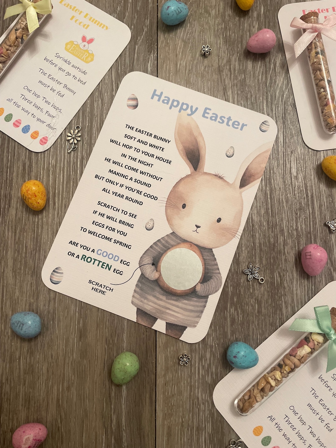 Easter Bunny Card Good or Rotten/bad Scratch and Reveal Easter Gift ...