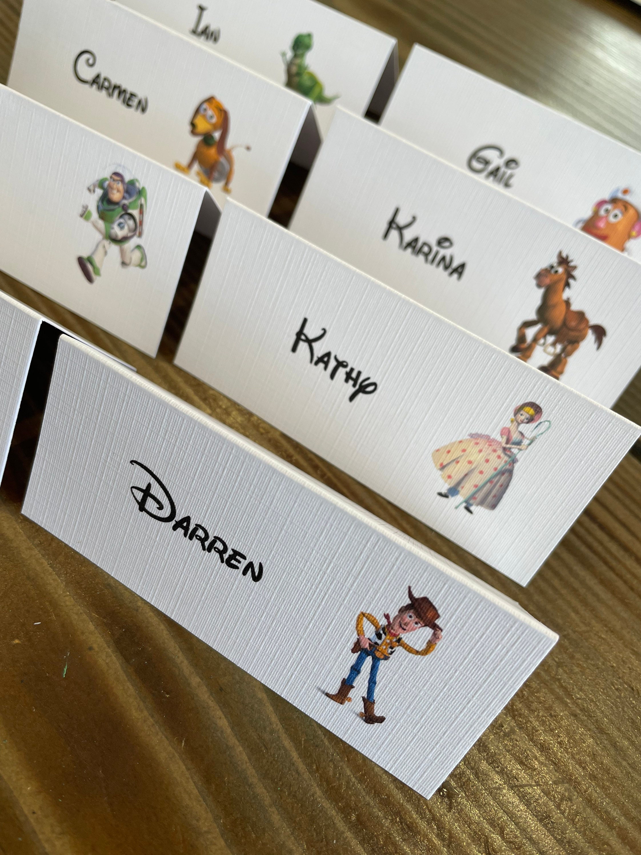 Toy Story Coloured Disney Place Cards Disney Wedding - Etsy UK