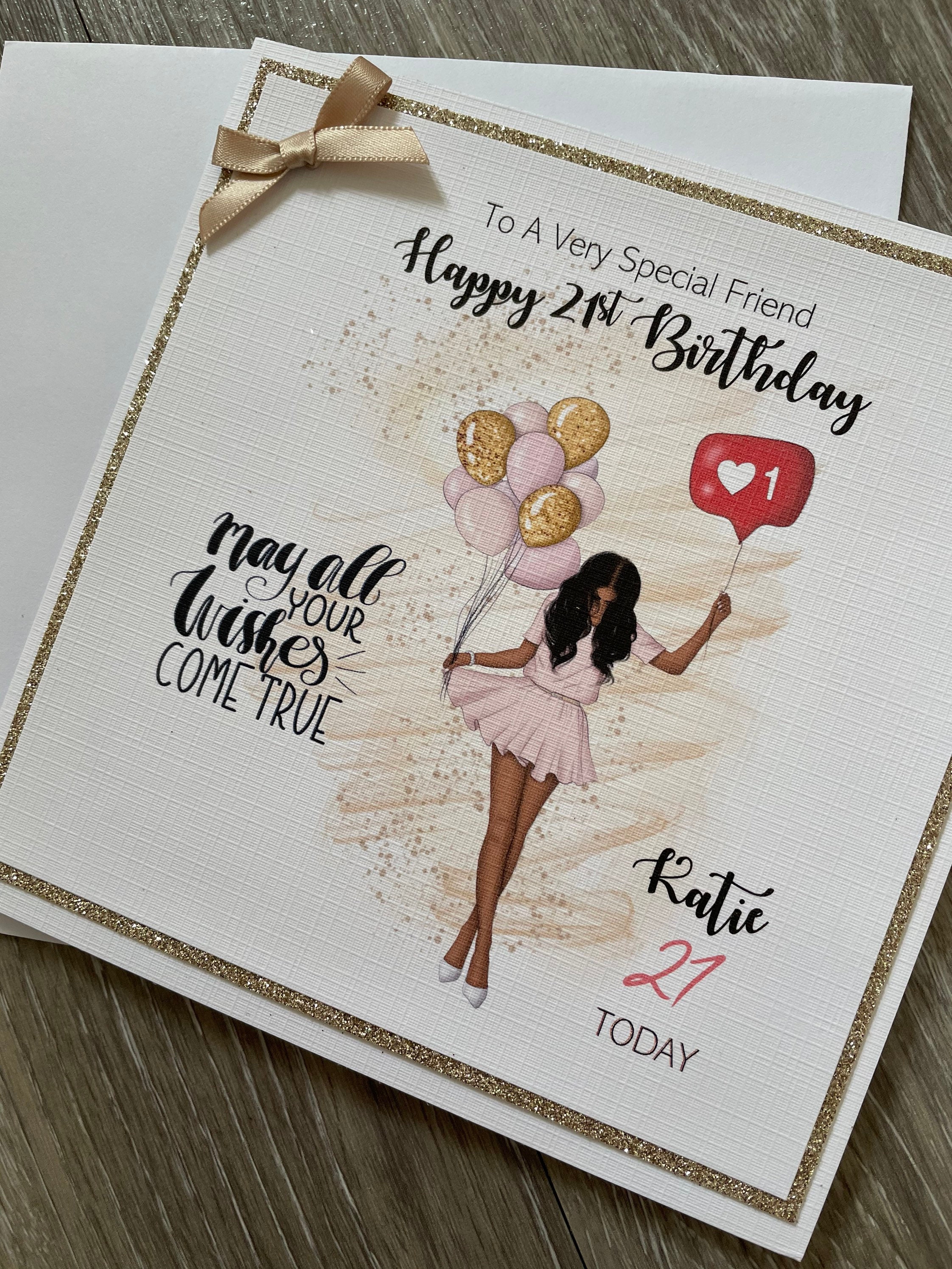 Girly Birthday Card Happy Birthday Party Personalised Card - Etsy