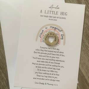 First Day at School Hugs and Kisses Pocket Hug With - Etsy