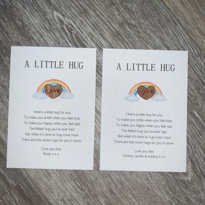 A Tiny Little Pocket Hug Poem Card, Isolation Gift, Miss You, Hug Token ...
