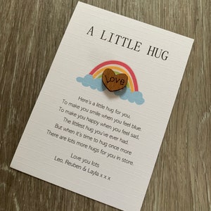 PERSONALISED, A TINY Little Pocket Hug With Poem Card, Isolation Gift ...