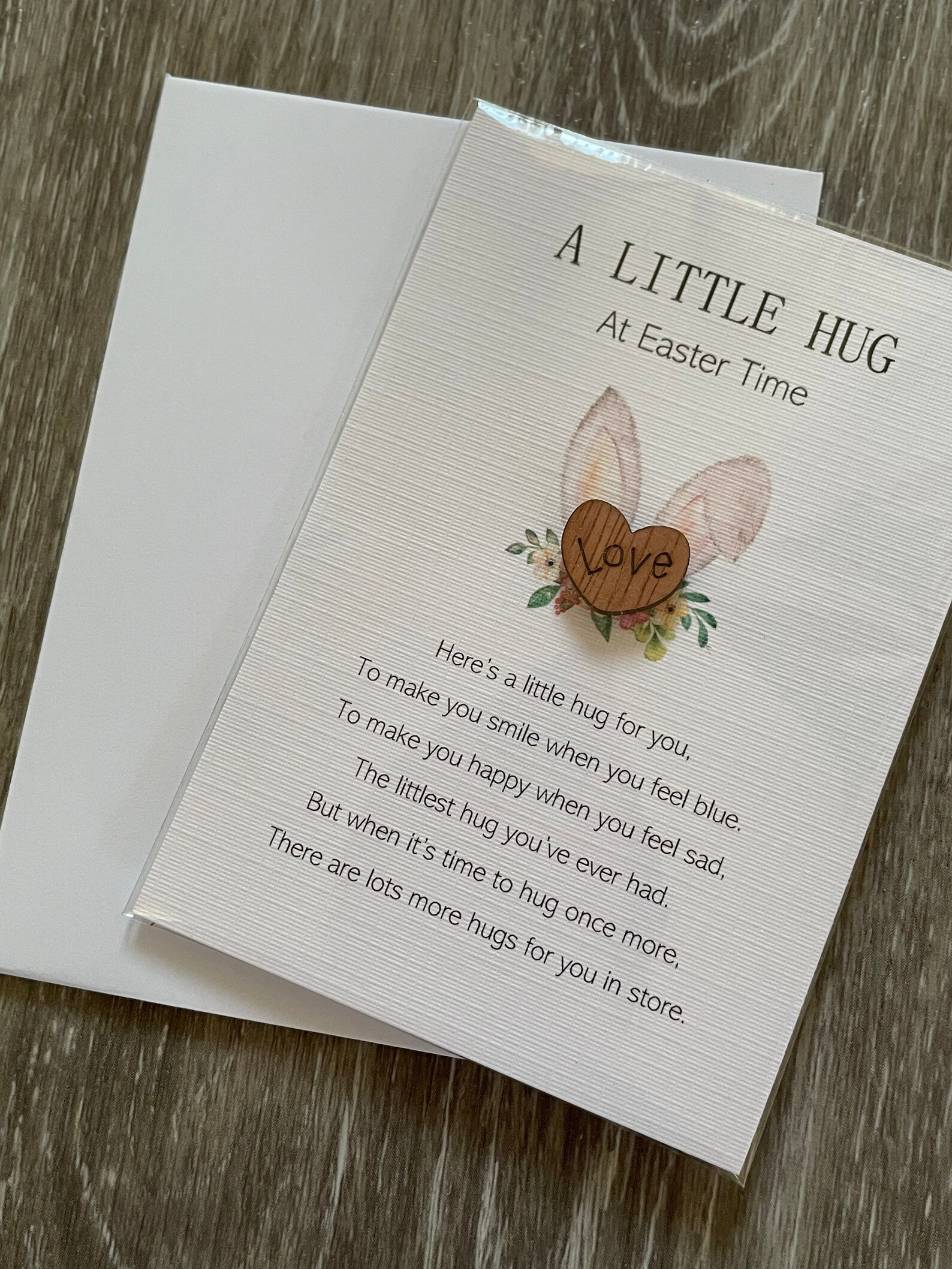 PERSONALISED Tiny Easter Hug Card, Pocket Hug Poem Card, Isolation Gift ...