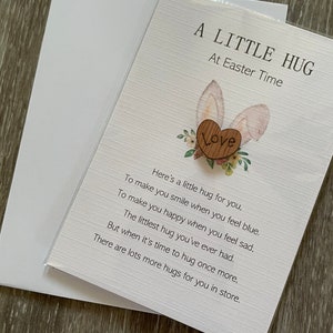 PERSONALISED Tiny Easter Hug Card, Pocket Hug Poem Card, Isolation Gift ...