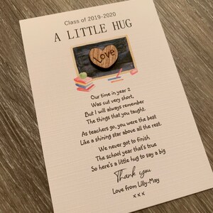 Teacher Pocket Hug, Thank You Teacher Print, End of Term, School ...