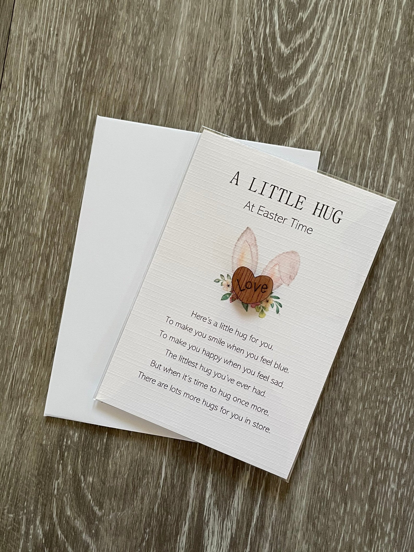 PERSONALISED Tiny Easter hug card pocket hug poem card | Etsy