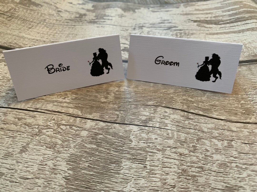 Personalised Disney Place Cards, Disney Wedding, Magical, Beauty and ...
