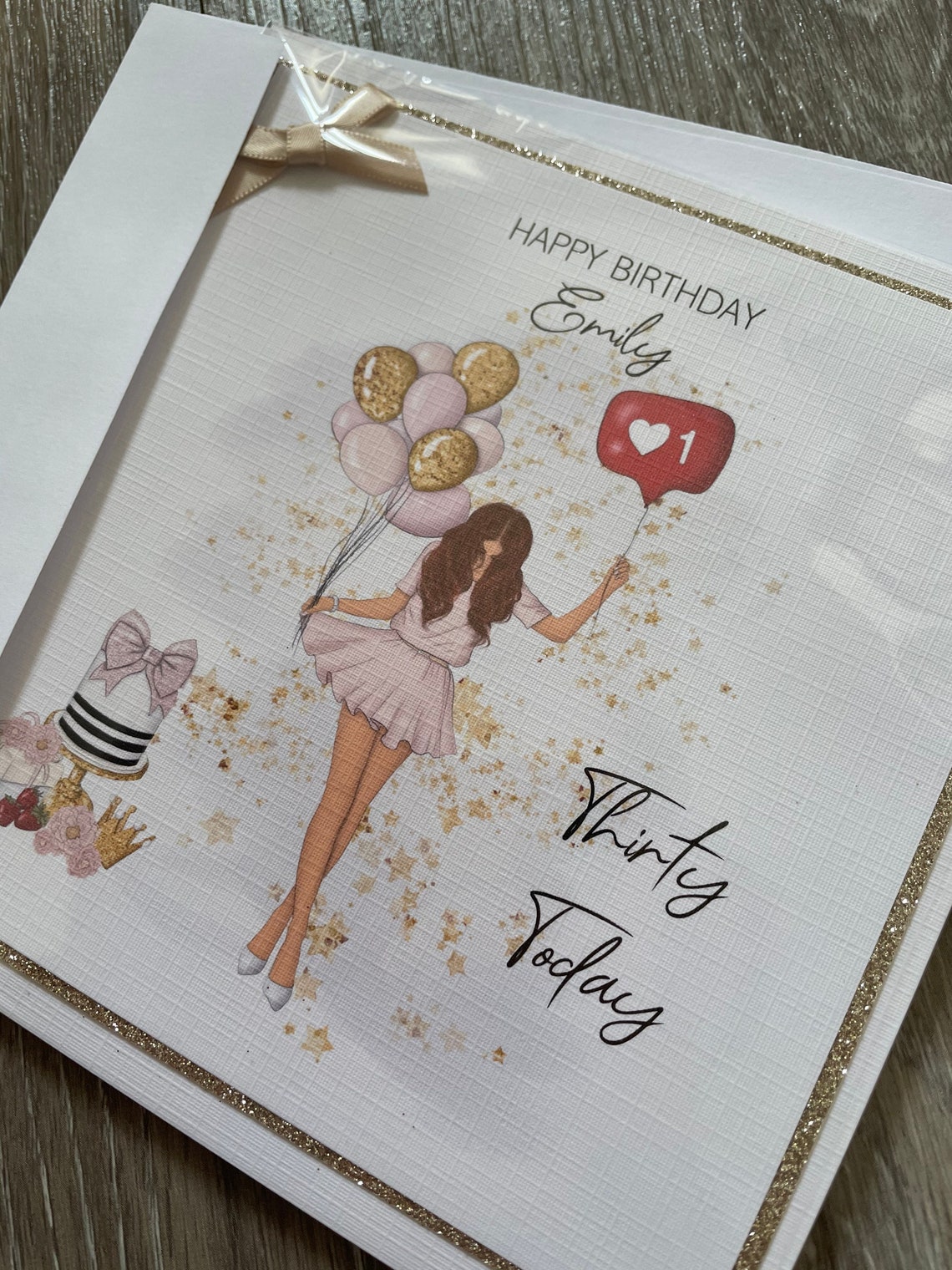 Girly Birthday Card Happy Birthday Party Personalised Card - Etsy