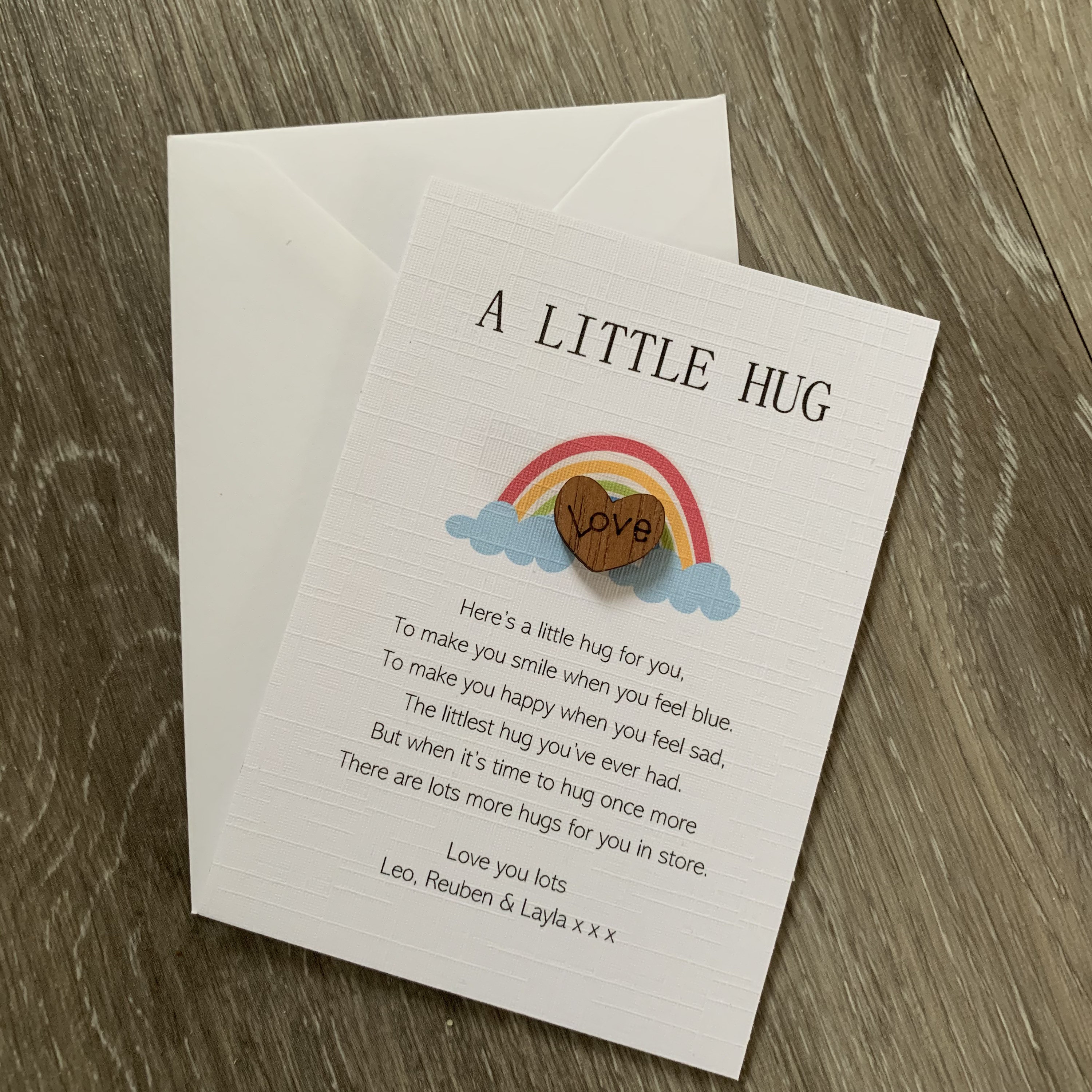 PERSONALISED A TINY Little Pocket Hug With Poem Card - Etsy Canada
