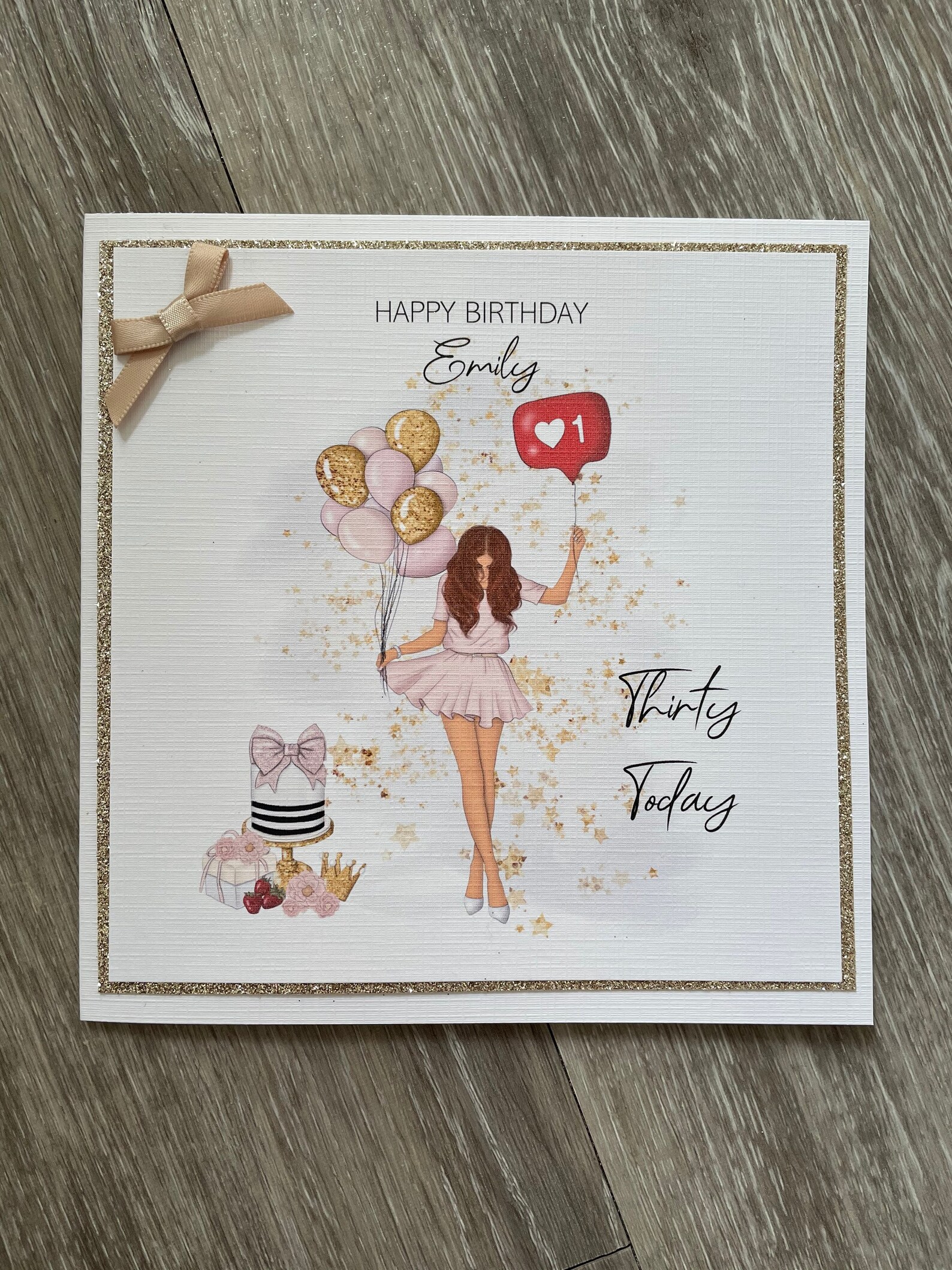 Girly birthday card happy birthday party personalised card | Etsy