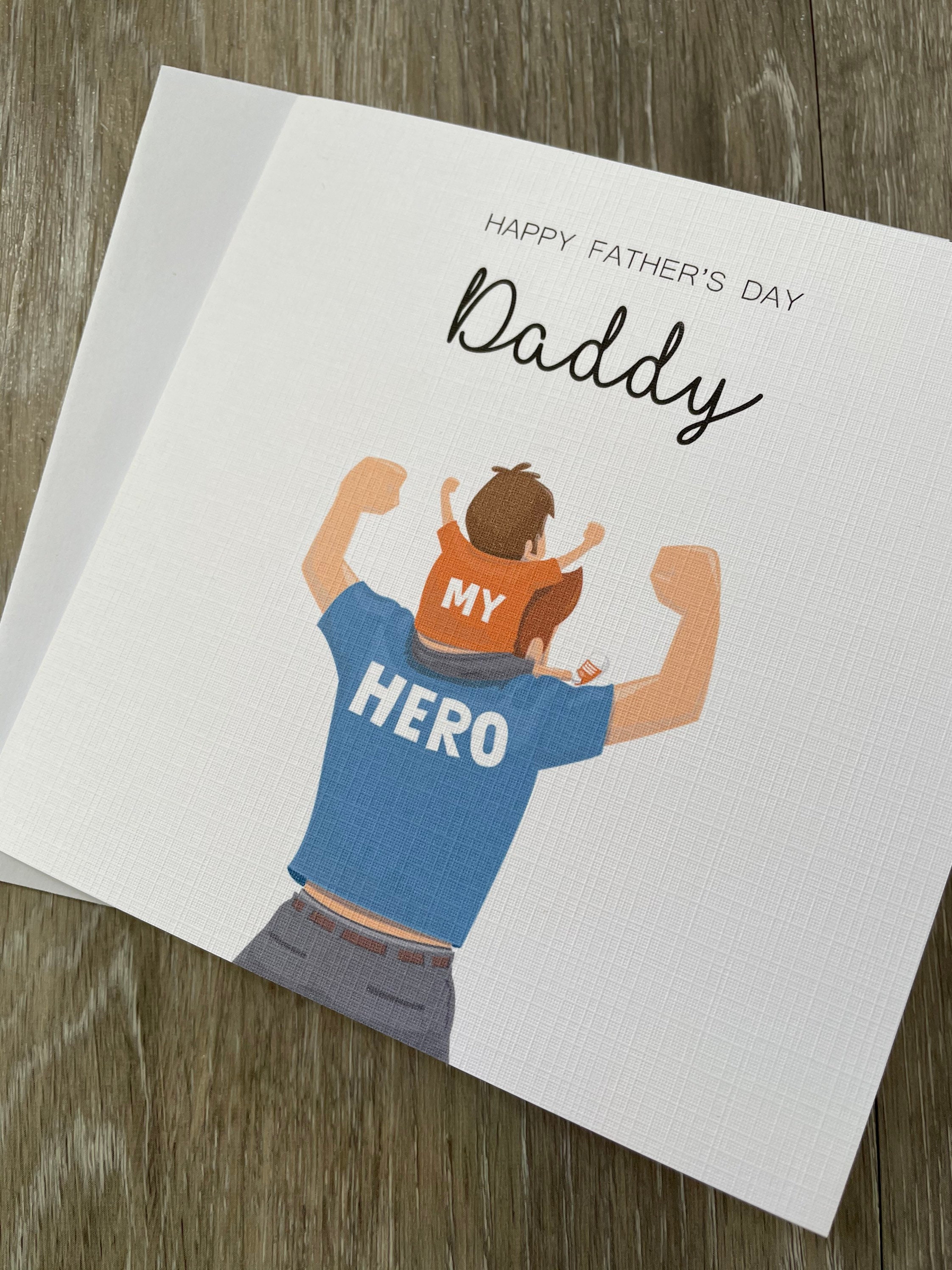 Superhero fathers day card dad daddy grandad grandpa | Etsy