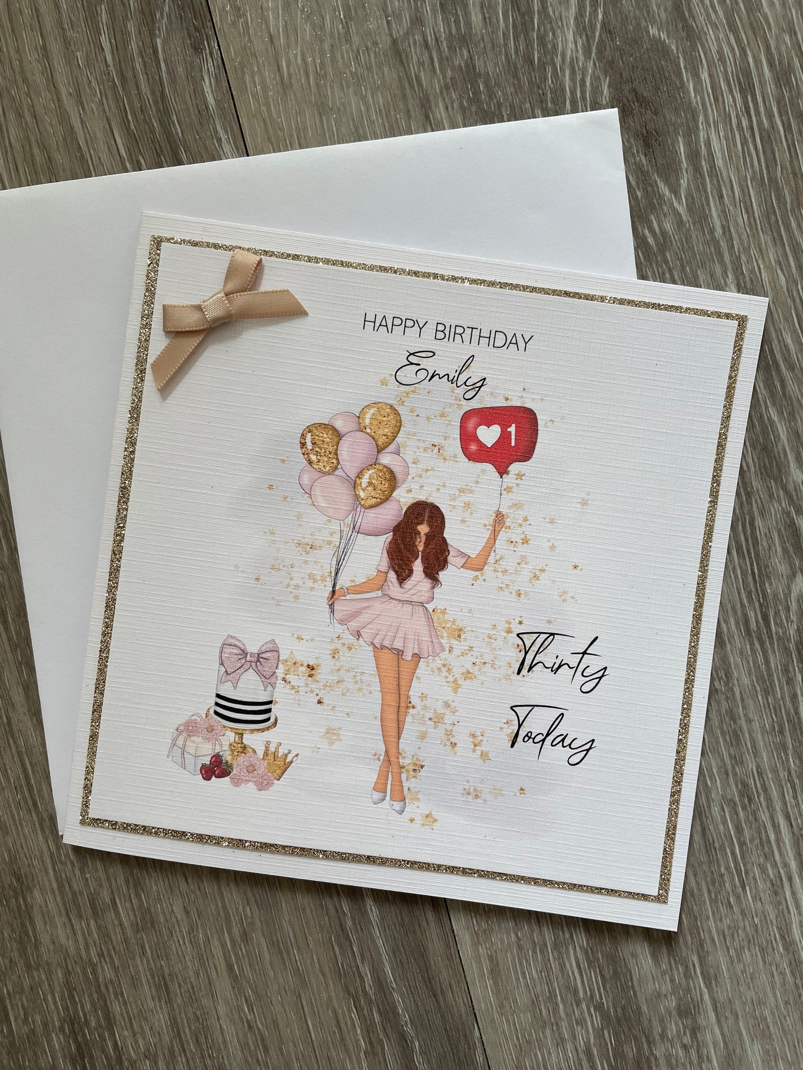 Girly Birthday Card Happy Birthday Party Personalised Card - Etsy