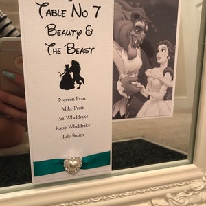 Disney Wedding Table Names/numbers for Wedding Breakfast and - Etsy
