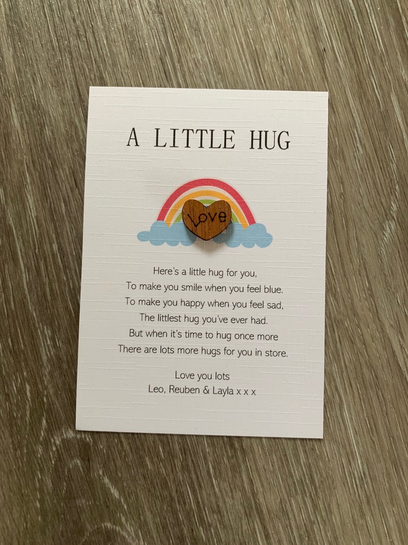 PERSONALISED A TINY little pocket hug with poem card | Etsy