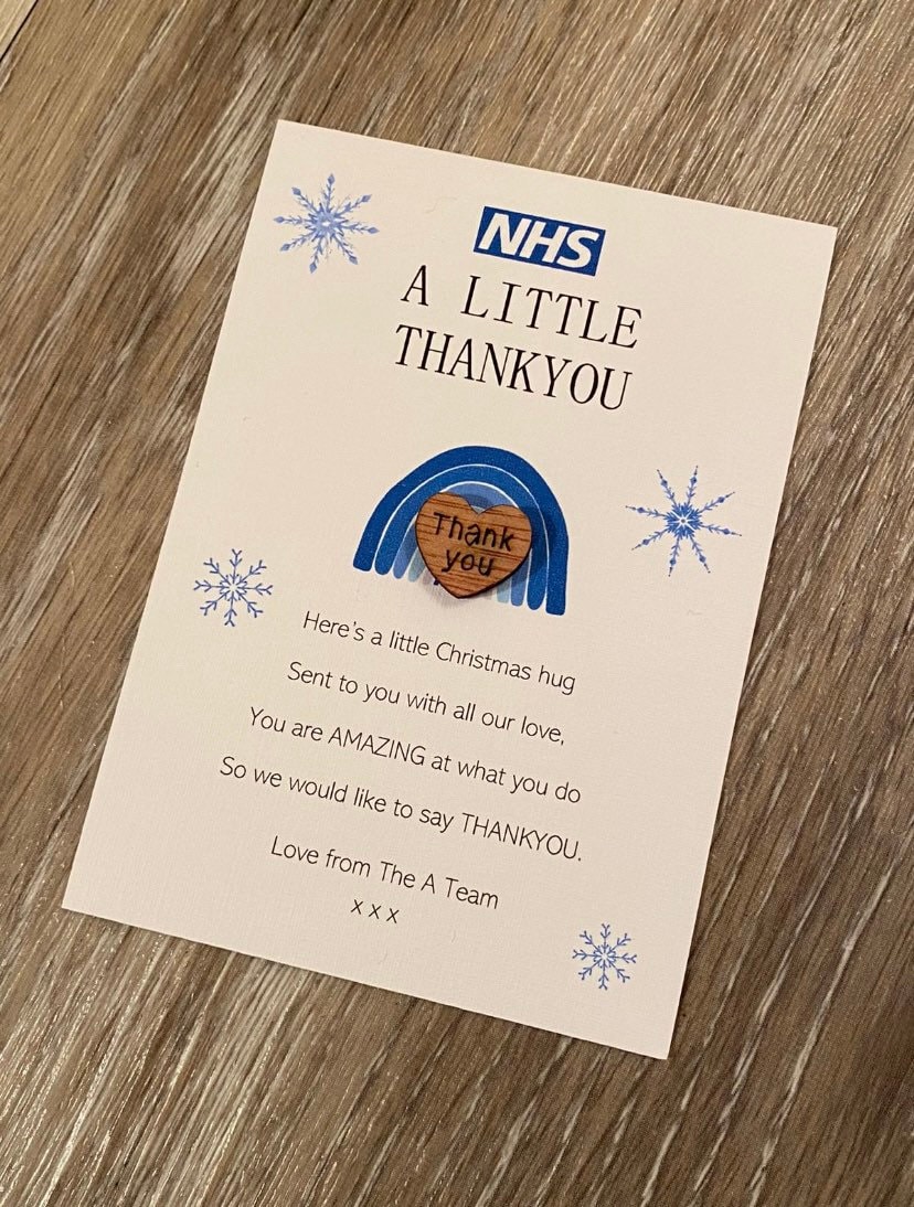 A Tiny Little NHS Pocket Hug With Personalised Poem Card, Thank You ...